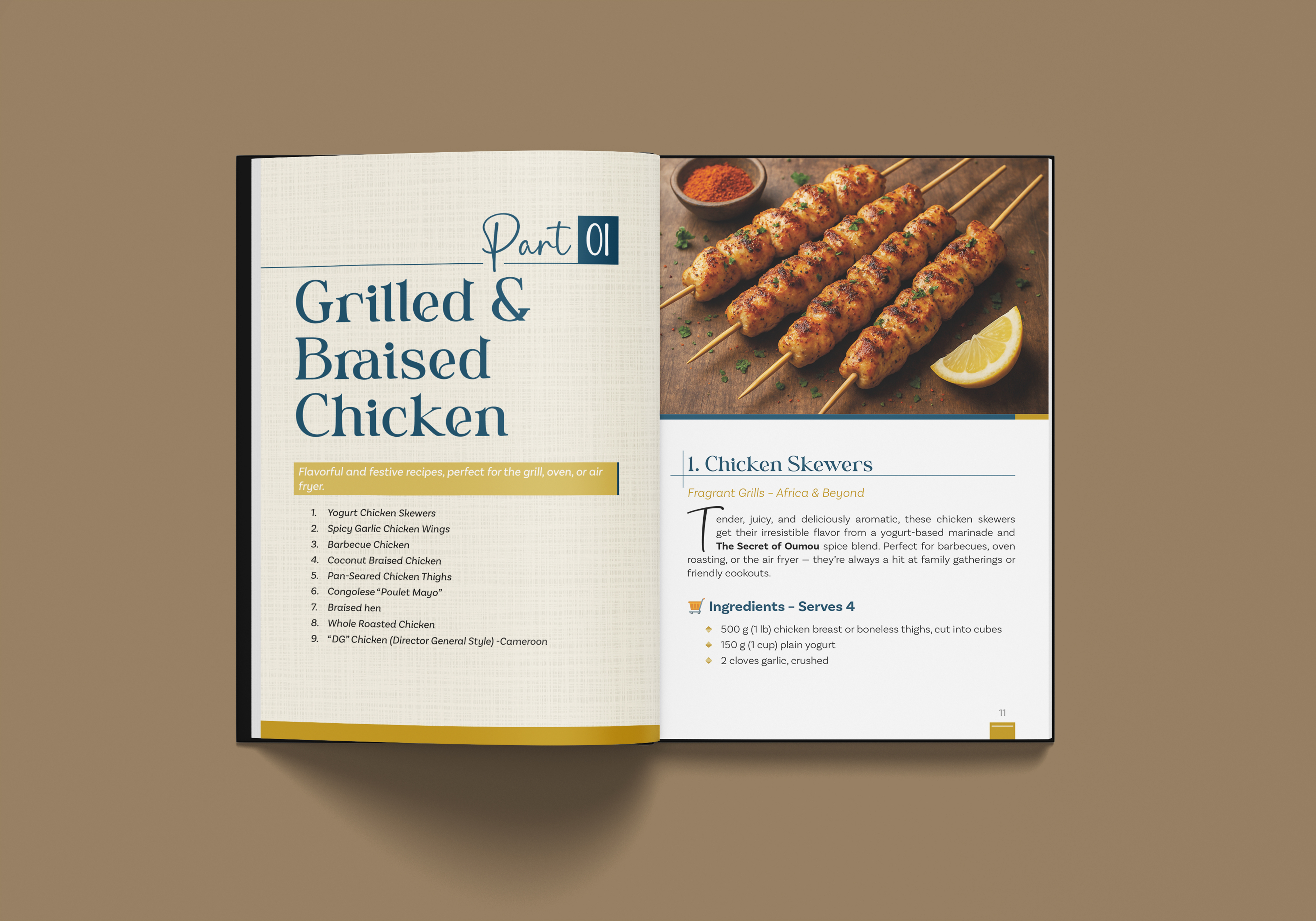 Recipe Book Interior Design – Elegant Chicken Cookbook Layout by Mehrab ...