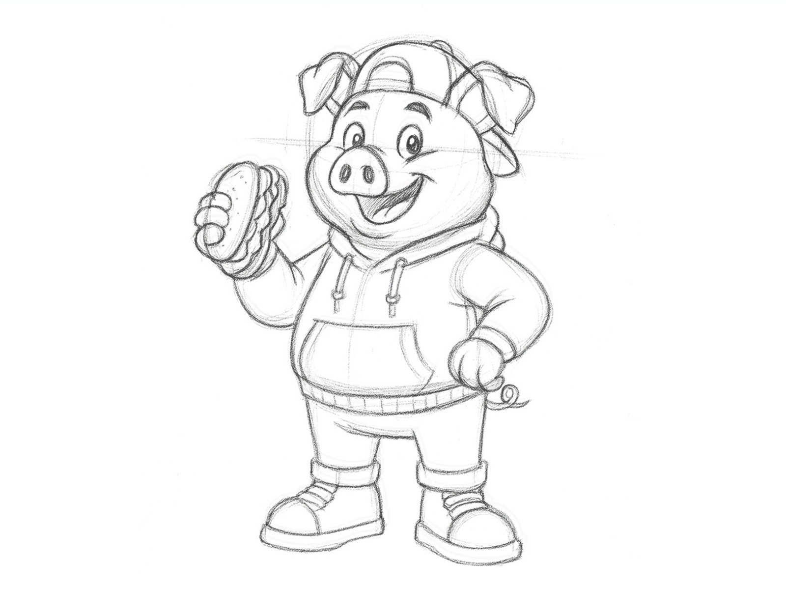 How to Draw a Pig Cartoon Character (step by step) by Beehaya on Dribbble