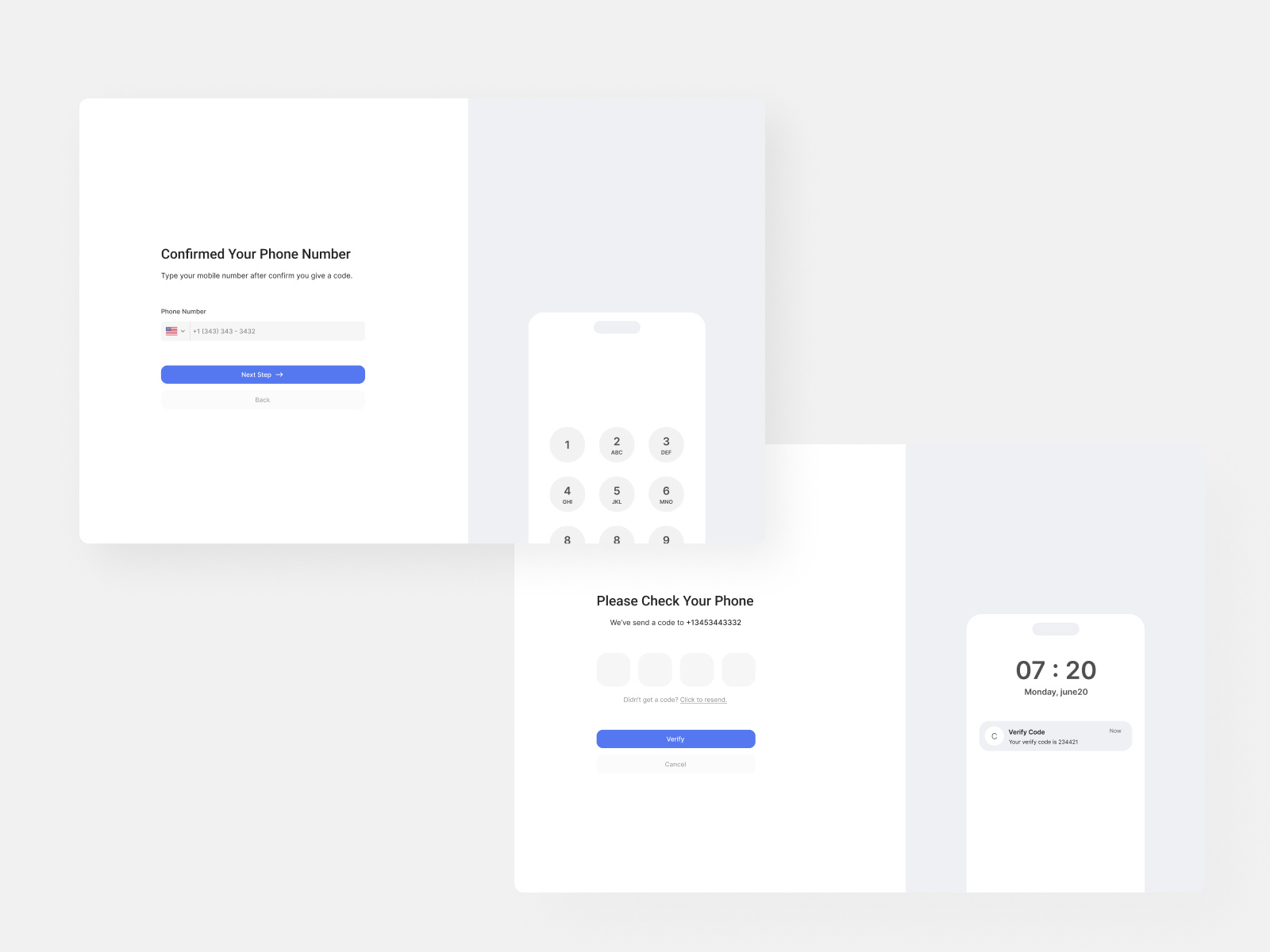 Confirm Phone Number - Flow by Siamak Ahmadi on Dribbble