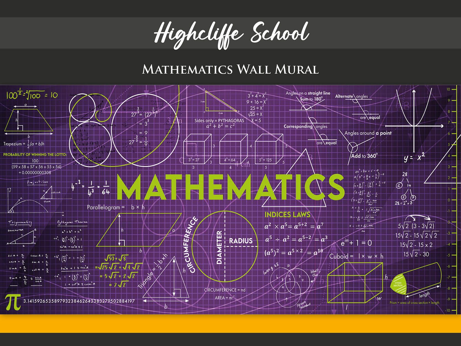 Highcliffe School Mathematics Wall Design by Zunelle Heeley on Dribbble