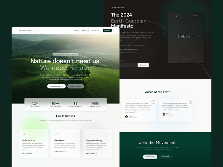 Eco-Friendly Website Design by Olga Staromłyńska on Dribbble