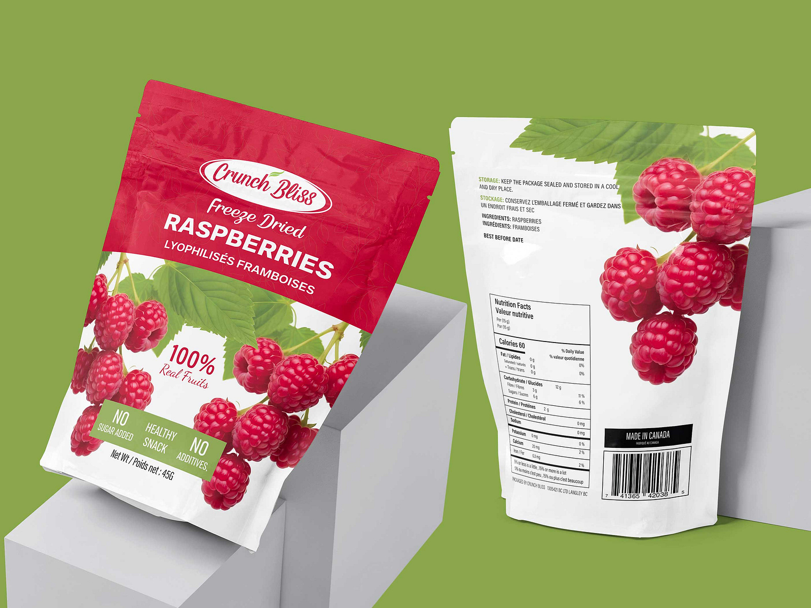 Raspberries Fruit Pouch Label Packaging Design by Zahangir Hossain on ...