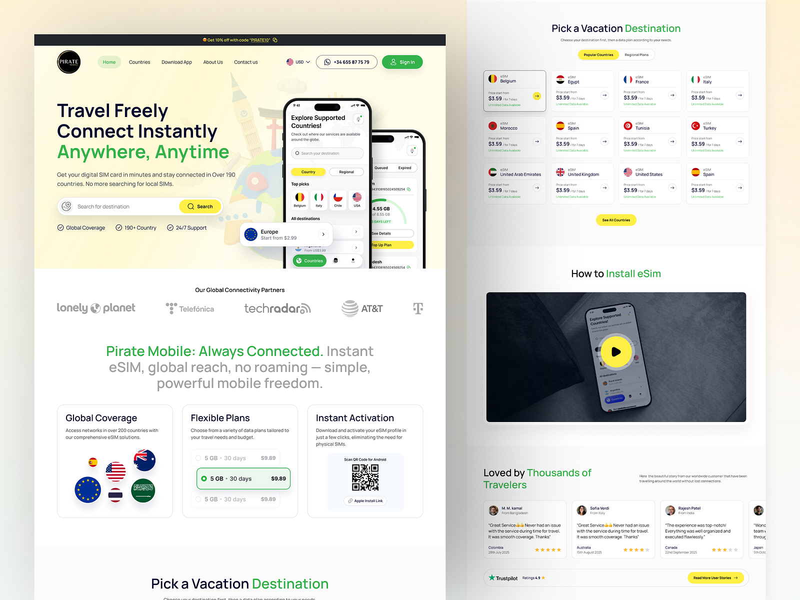 Global Travel eSIM Website & Responsive App UI Design by Meo Studio ...
