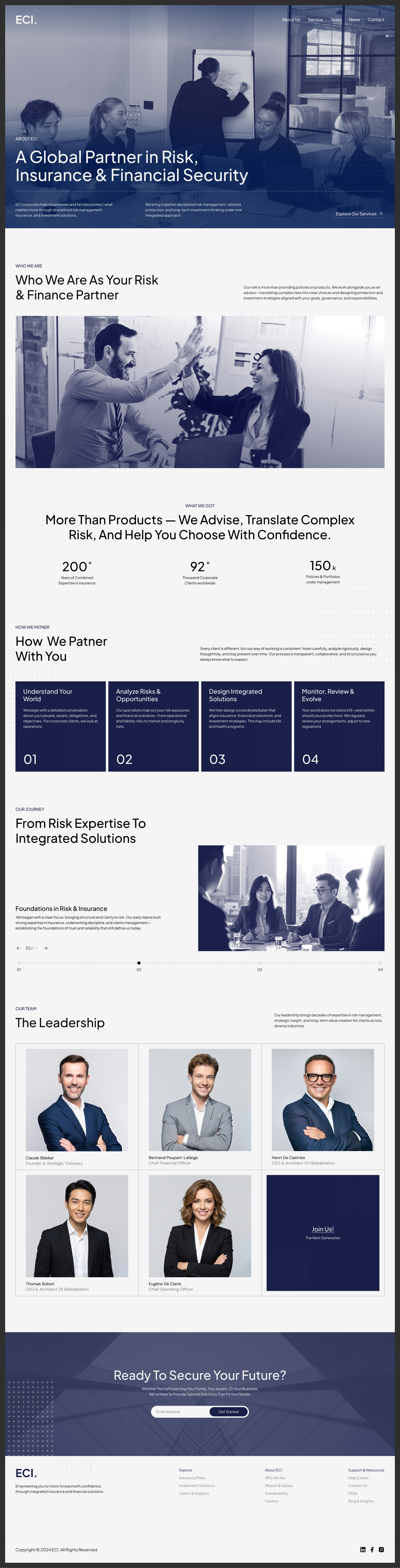 ECI. - Professional Clean Insurance Company Website - About Page by ...