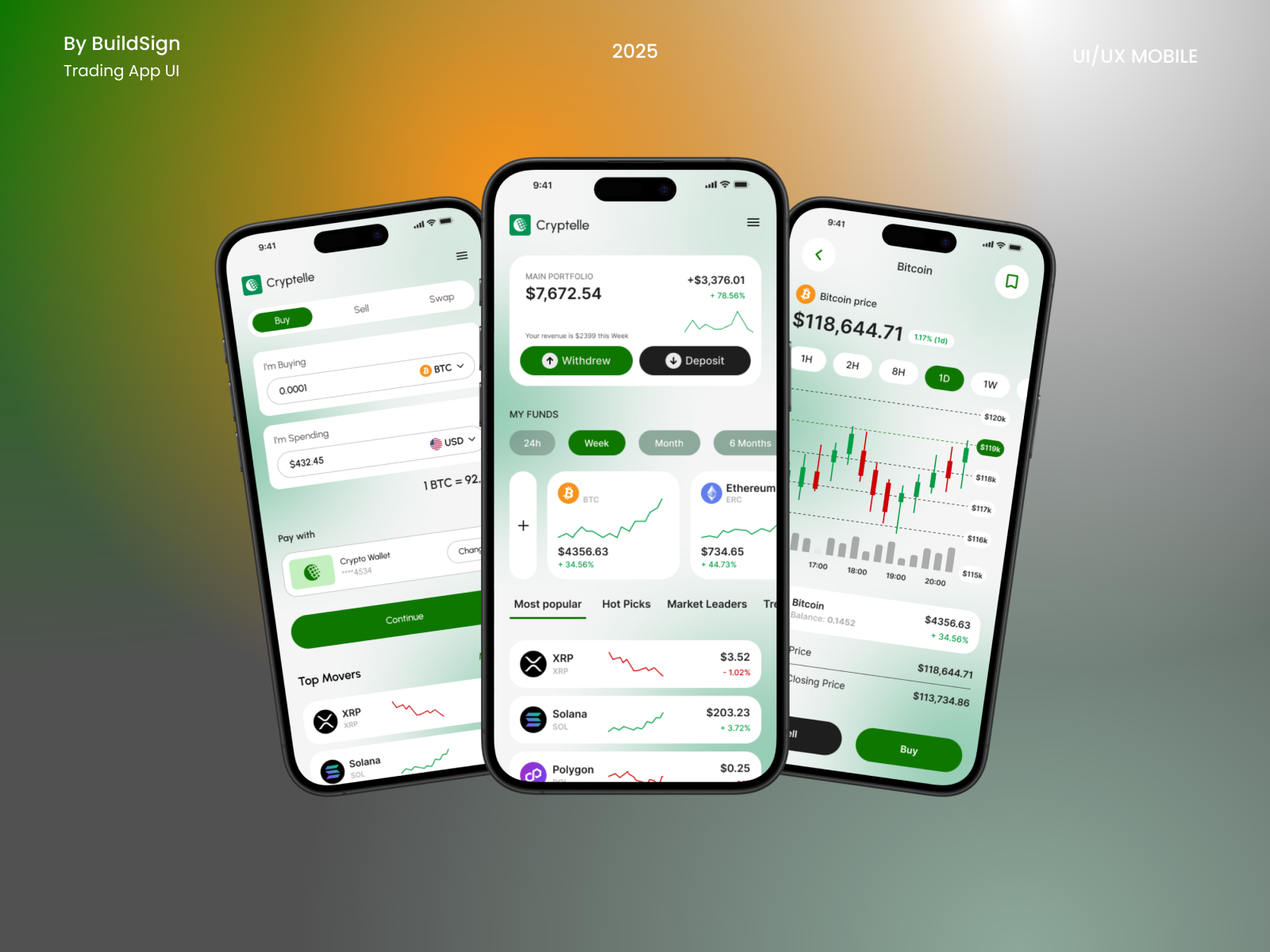 Trading App UI by Buildsign on Dribbble