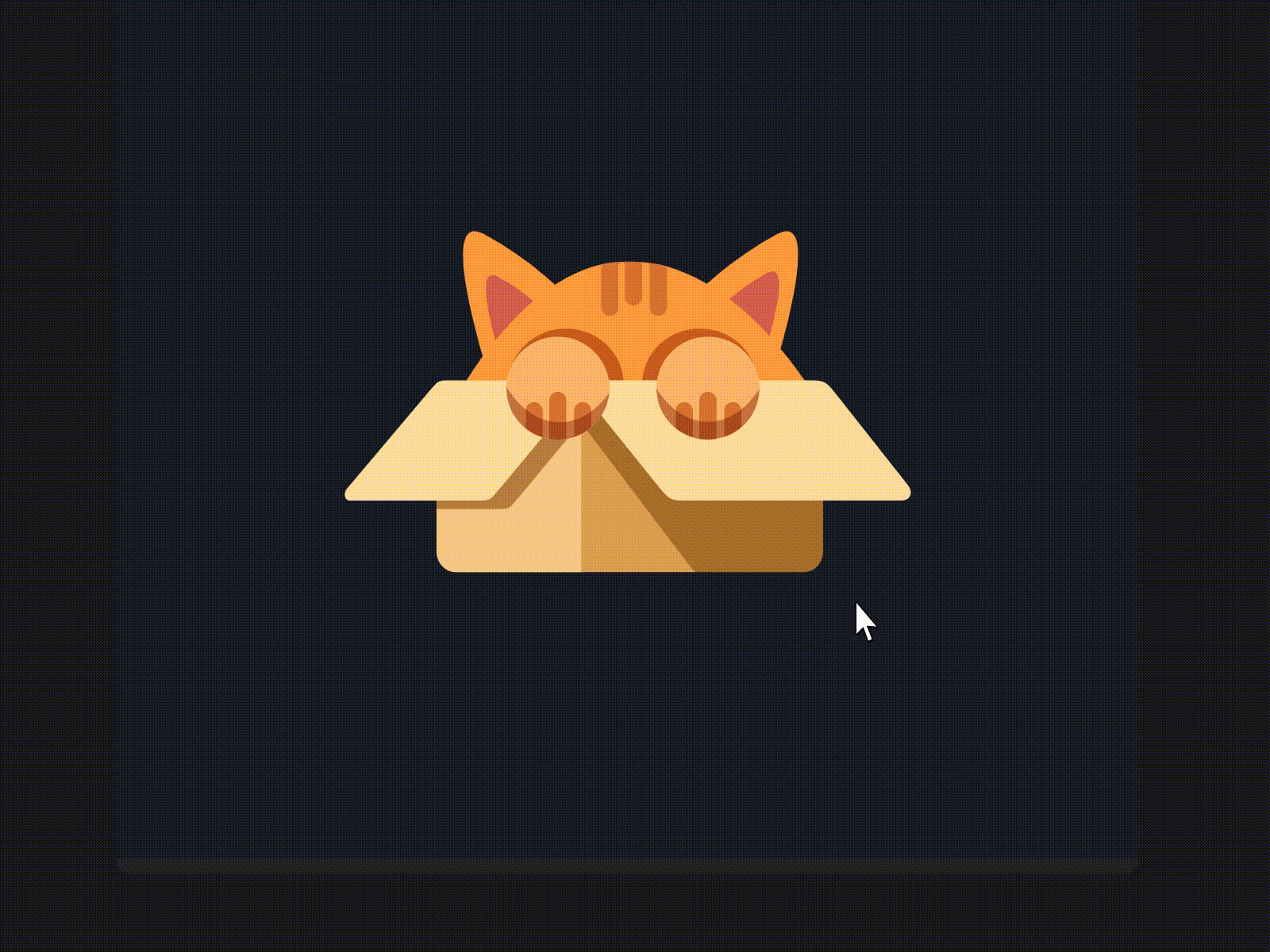 Cat in box animation interactive by Heyun Le on Dribbble