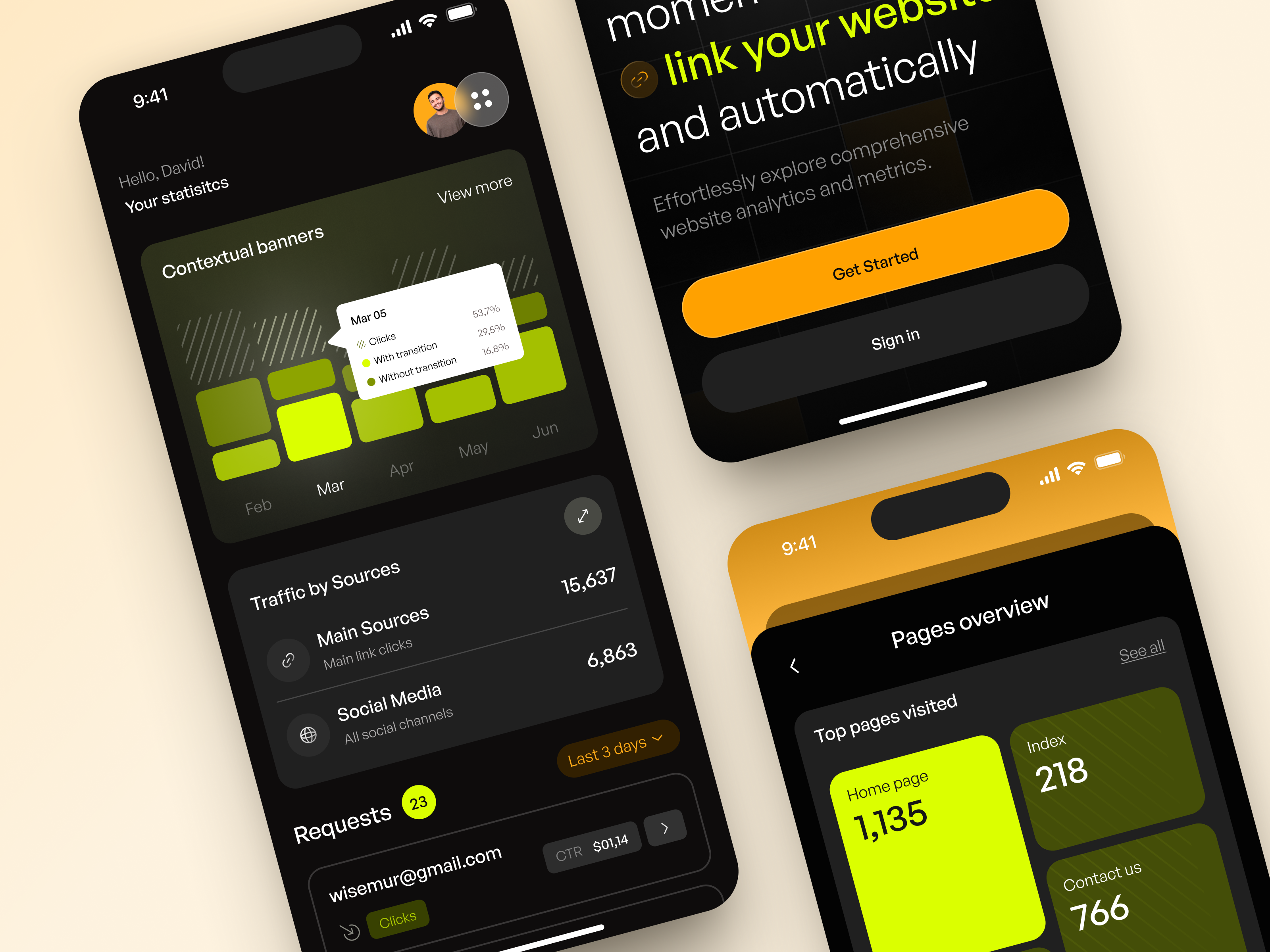 Mobile App for Website Analytics by Arounda Product for Arounda on Dribbble