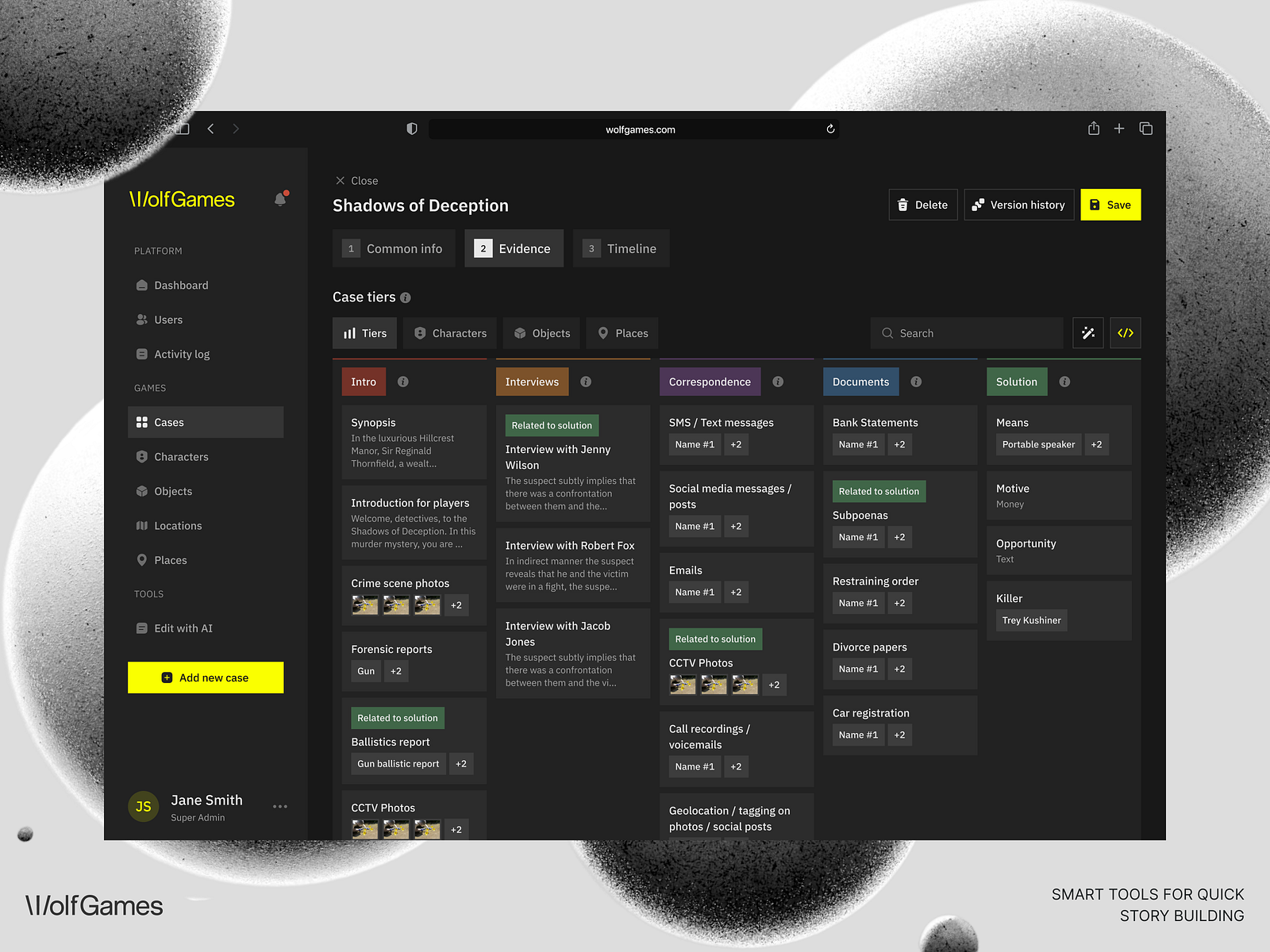 Dashboard Game UI – Wolf Games by Phenomenon Product for Phenomenon ...