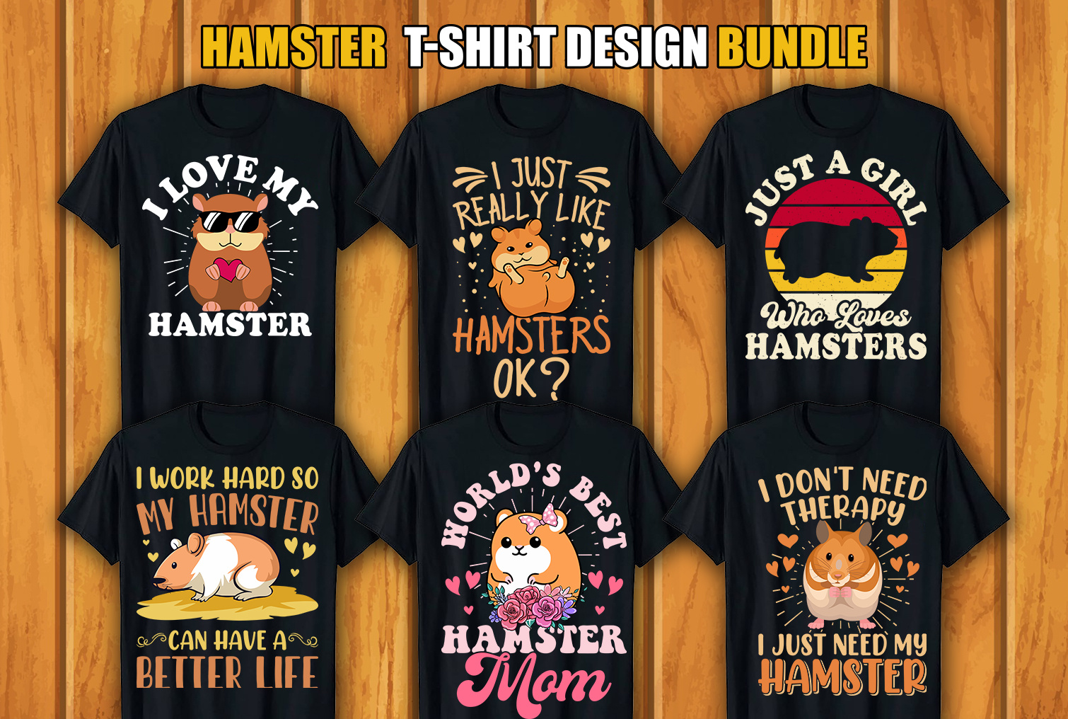Hamster T-shirt Design Bundle by Md Shawon on Dribbble