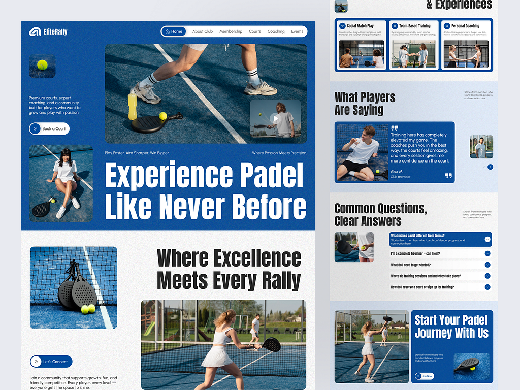 Padel Sport Website by Ahmad Faizien for OnPoint Studio on Dribbble