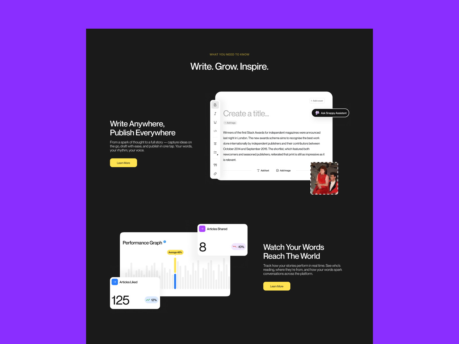 Snappy - News and Media Website by Debora for Hatypo Studio on Dribbble