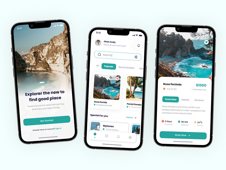 Modern Travel Booking App UI Design by Nipa Akter on Dribbble