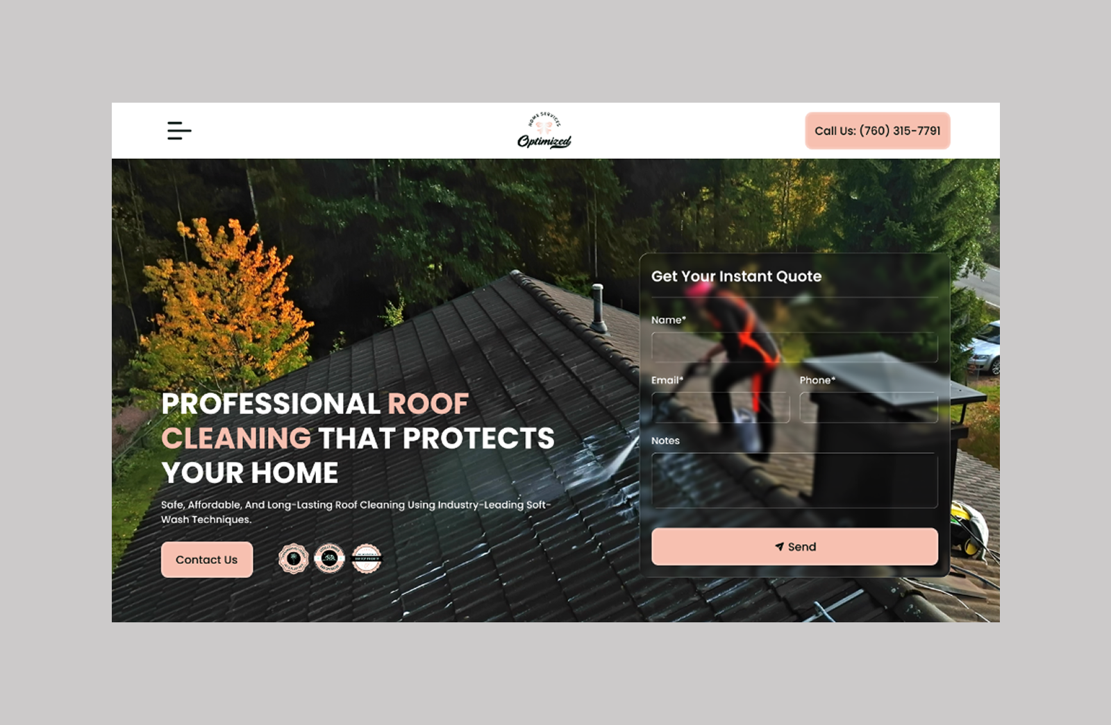 Roof Cleaning Service Landing Page by Sharifulgr for Ovious.Studio on ...