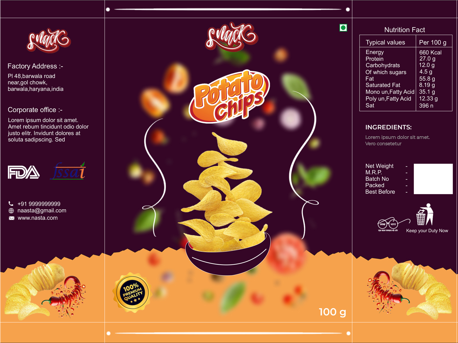 Chips Packaging Design Corel Draw by RAHUL DHIMAN on Dribbble