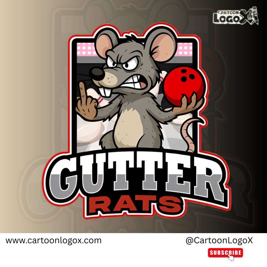 Gutter Mascot Logo — Cartoon Rat Design for Sports |CartoonLogoX by ...