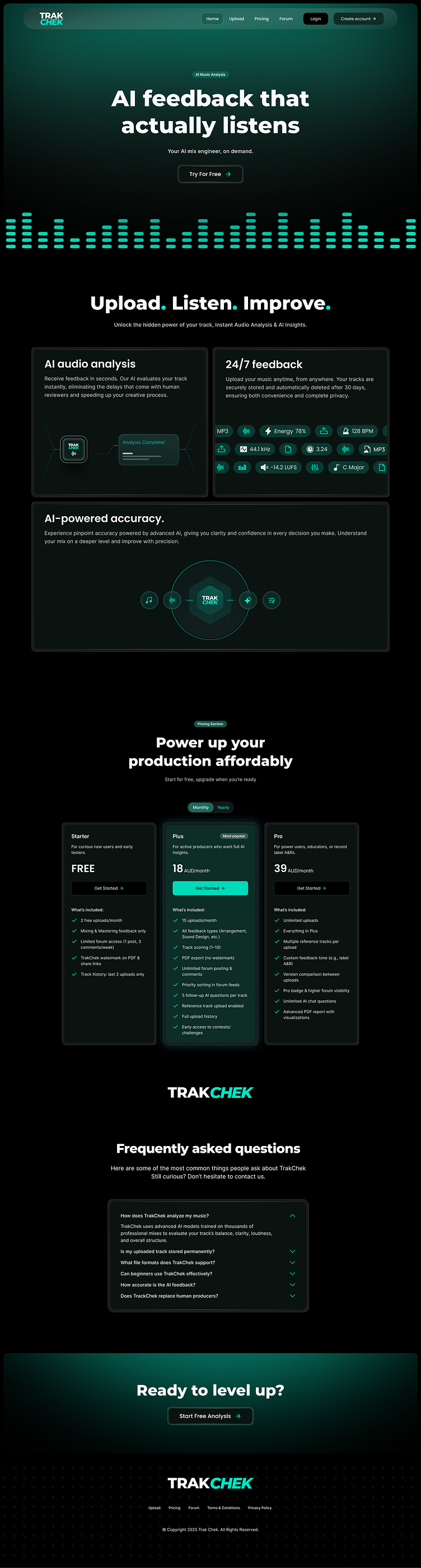 AI Music Landing Page by Umair Zulfiqar on Dribbble