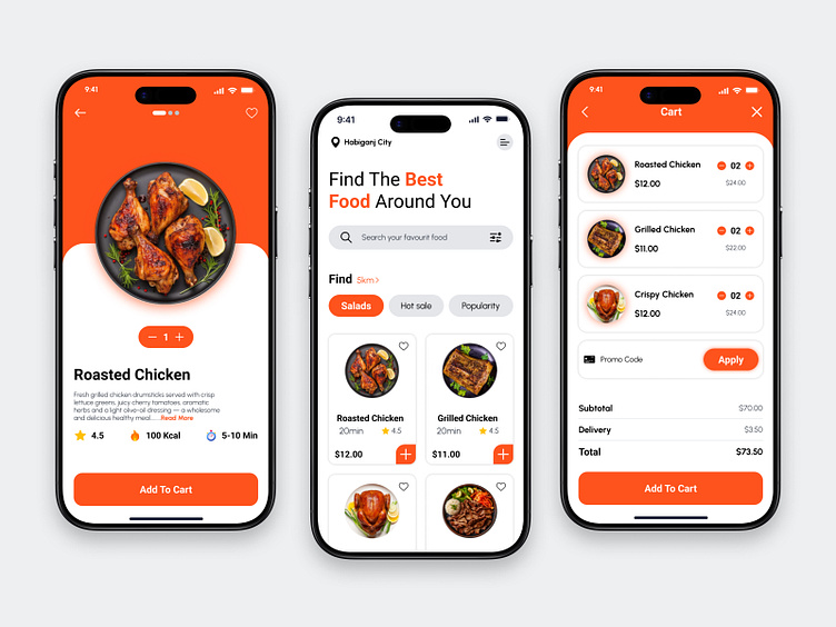 Food Ordering App UI/UX – Modern Minimal Mobile Design by Sifat Ahmed ...
