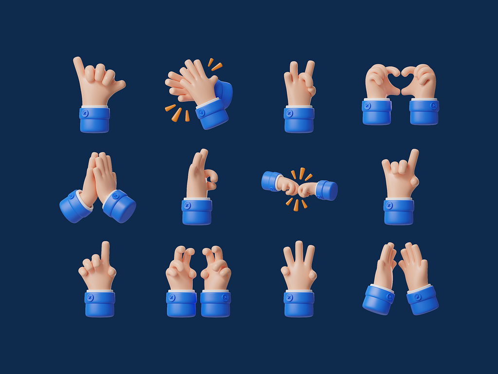 Hand Gesture 3D Icon Pack by MDSP Studio on Dribbble