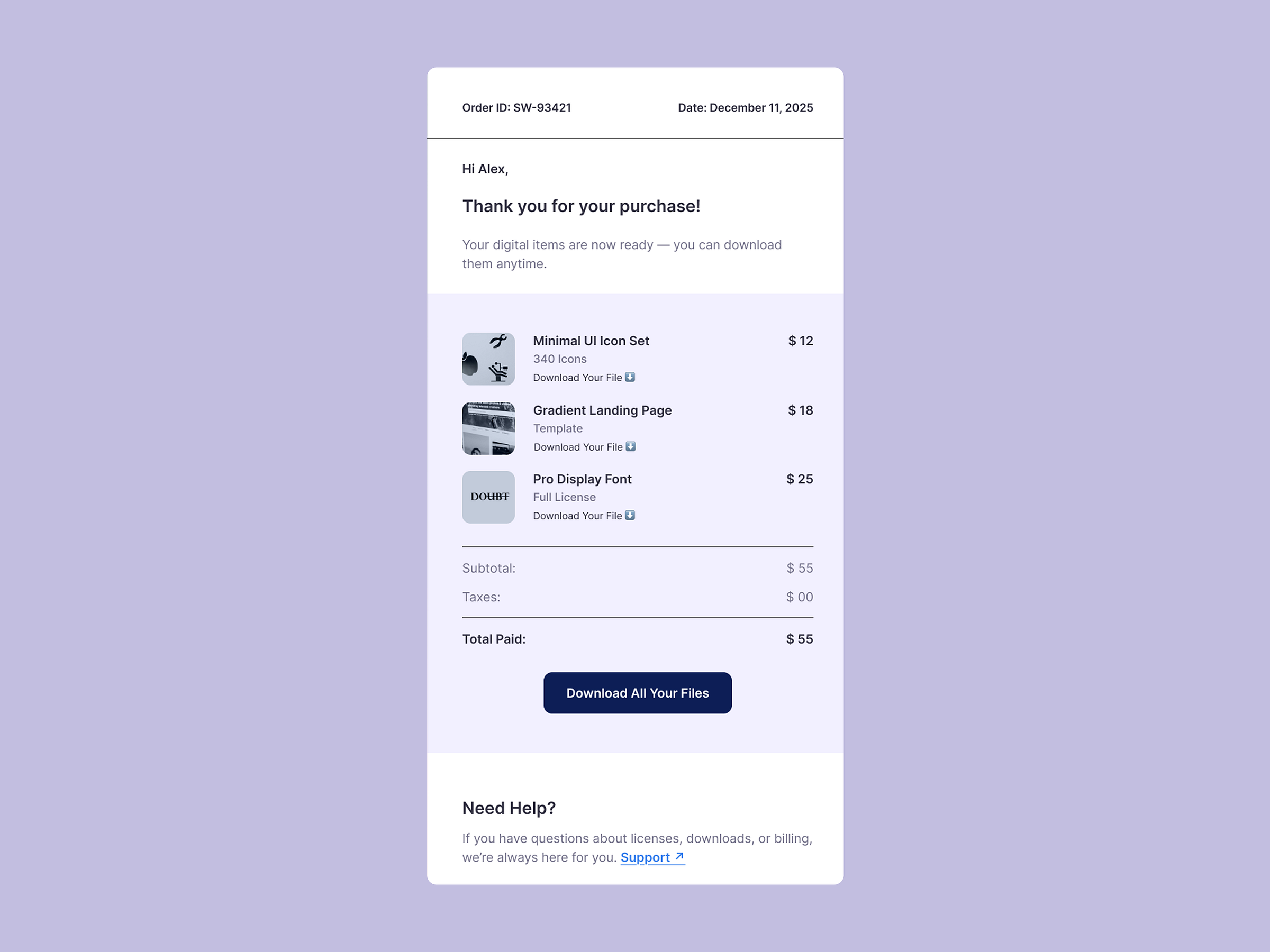 Email Receipt - Template by Impexel Studio on Dribbble