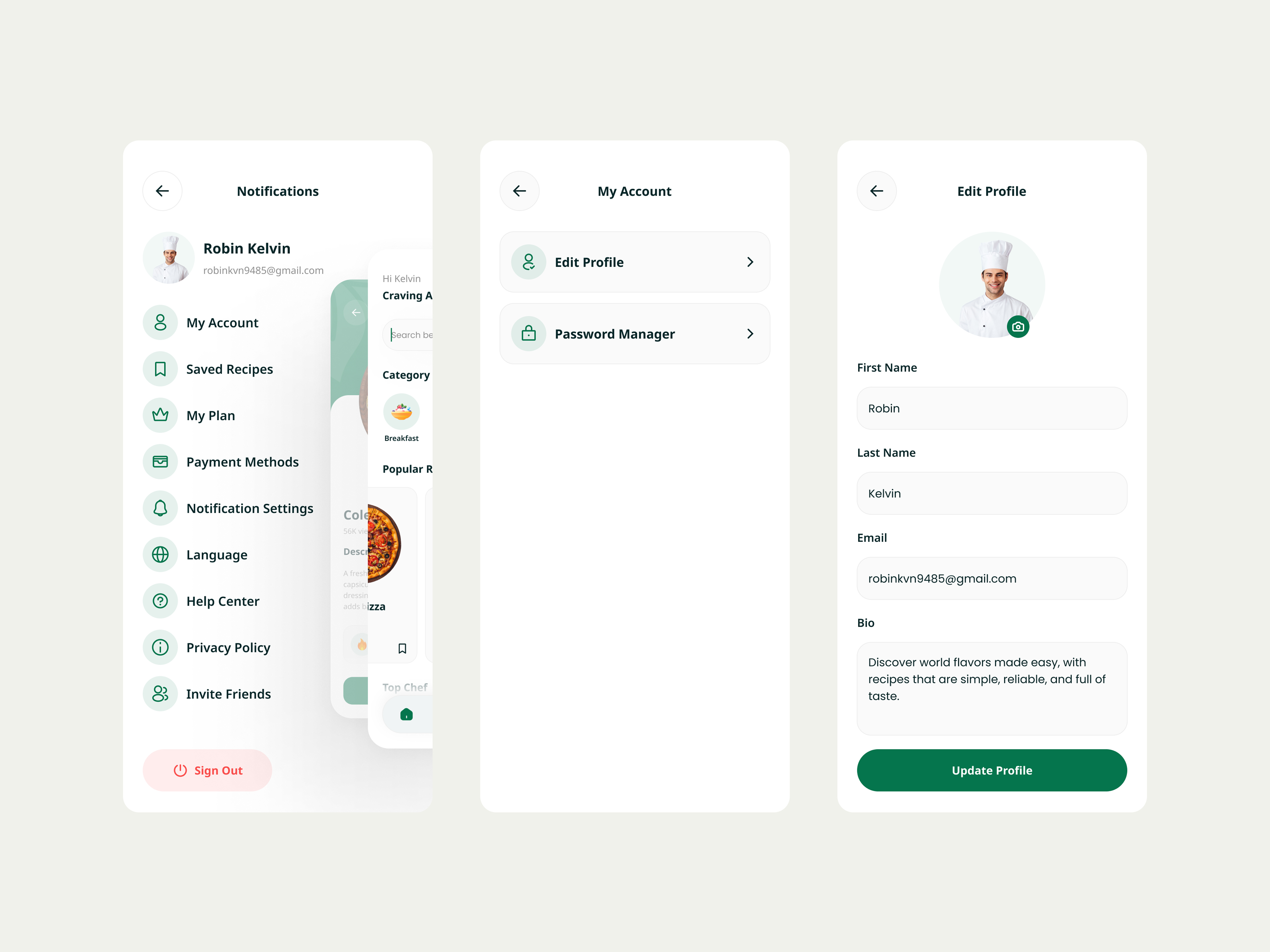 Food Recipe Mobile App UI/UX Design by MD Sabbir Hosen on Dribbble