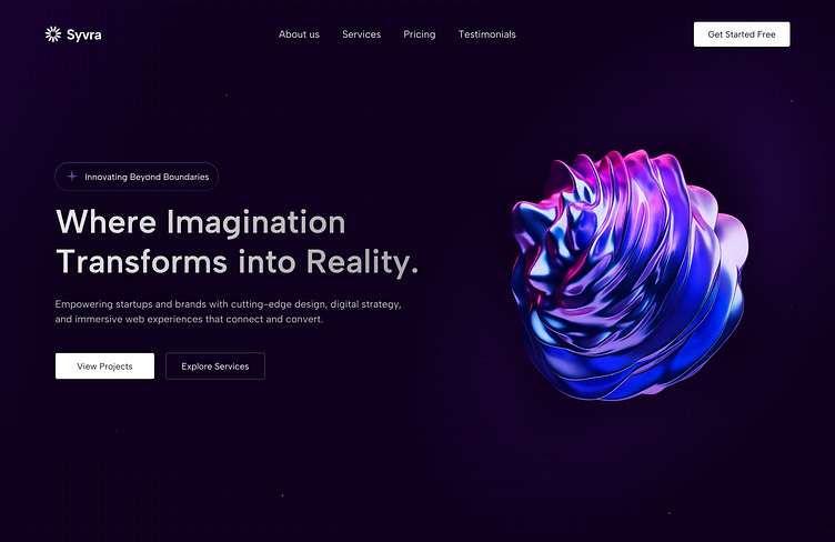 Syvra 3D Design - A Dark Hero Section That Feels Alive by Pushkar Verma ...