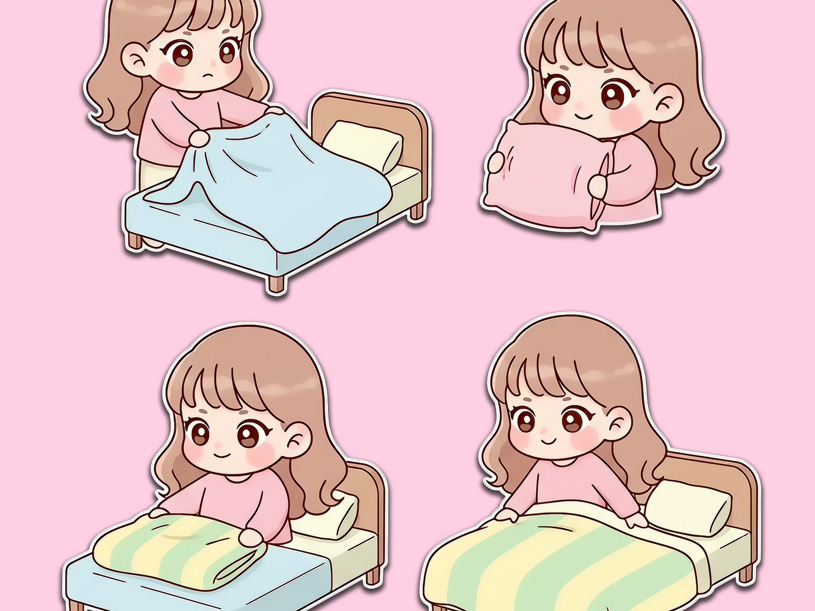 Kawaii Chibi Girl Making the Bed by ChimDC on Dribbble