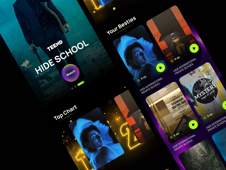 Streaming service mobile app by Buddilov Alex on Dribbble