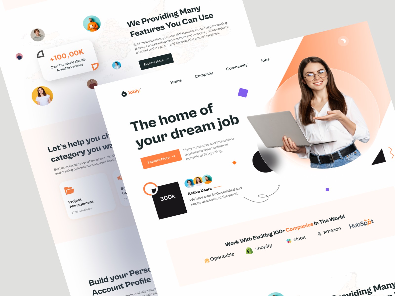 Jobly - Job Finder Landing Page by FalconThought for FalconThought - UX ...