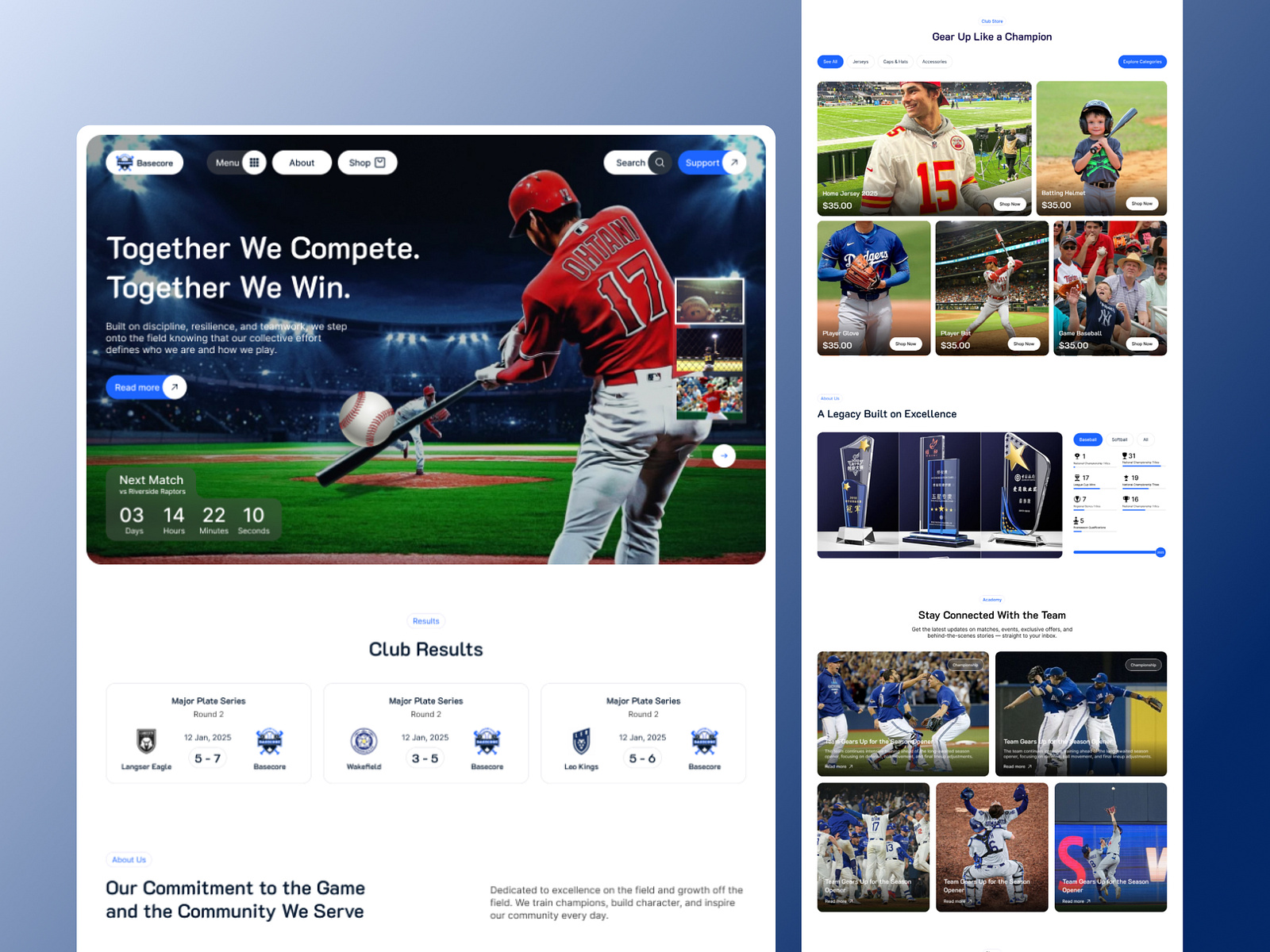 Baseball Web & Apps UI/UX Design by Orbizen Studio on Dribbble
