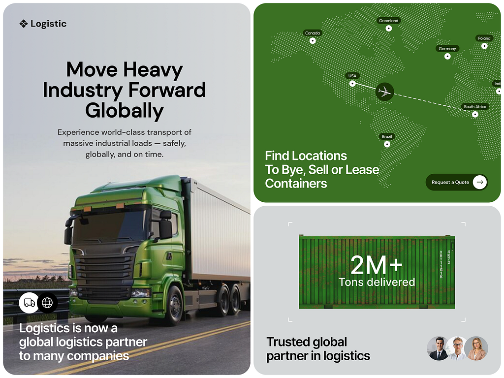 Logistics Website Design by Michael 3D for Gradienta on Dribbble