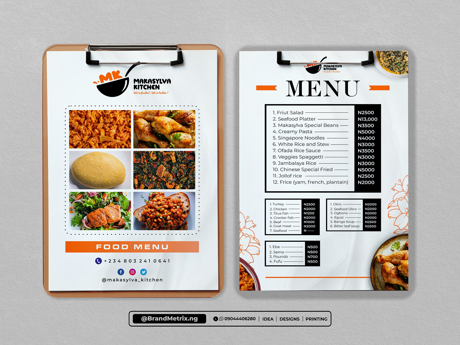 Food Menu Design by Ameh Owoicho Joseph on Dribbble