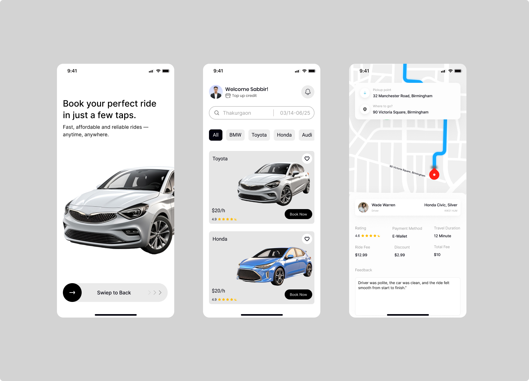Car Booking App — Modern UI Design by Sabbir Hasan on Dribbble