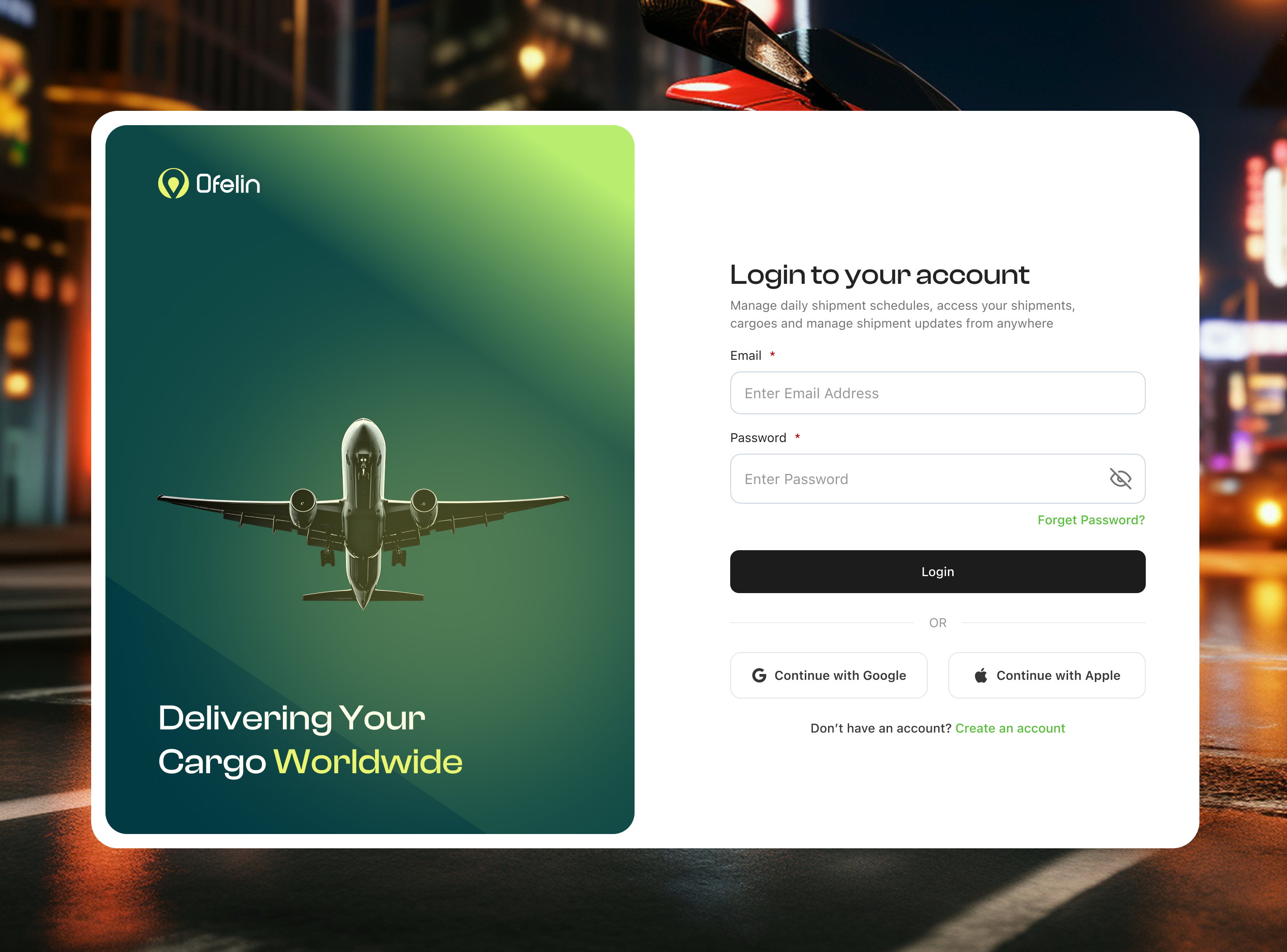 Admin Login Screen for Shipping Company by Oguntade Joshua (Hbconceptz ...