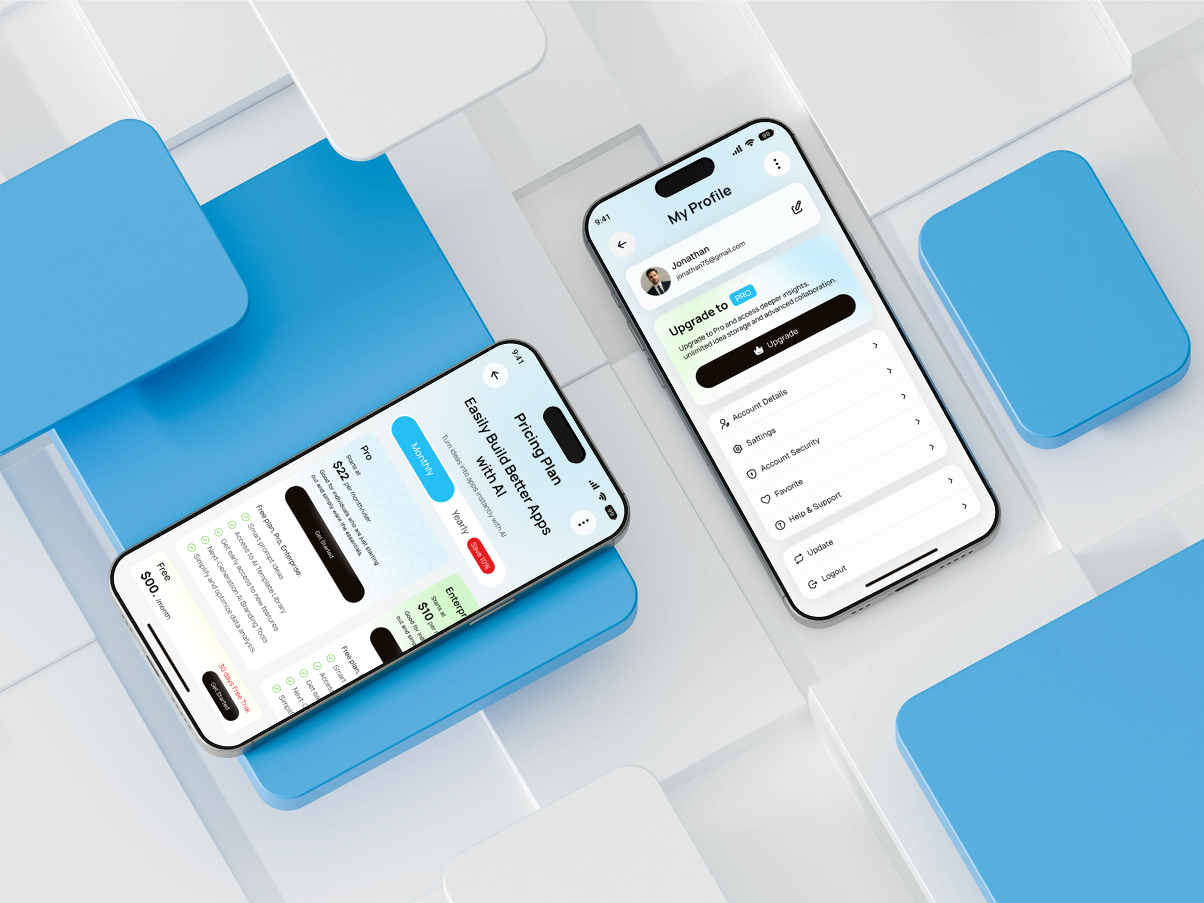Ai Idea Management Mobile App My Profile & Pricing Plan by Sarup Halder ...
