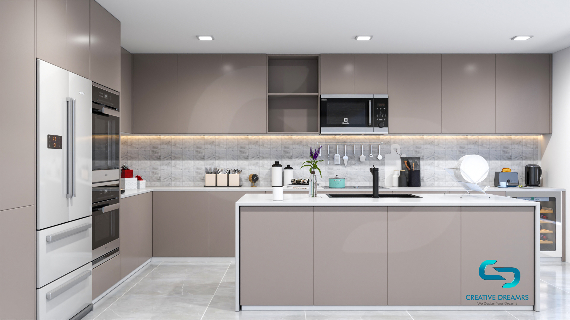 Luxury Kitchen Design – 3D Architectural View by CREATIVE DREAMRS on ...