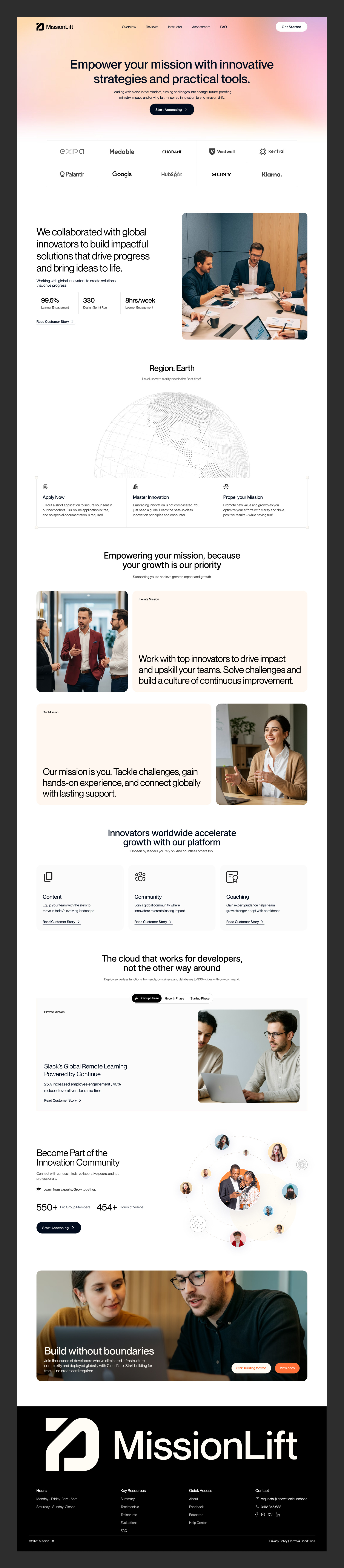 Missionlift — B2B Innovation & Strategy Agency Landing Page by Subash Chandra for Seative ...