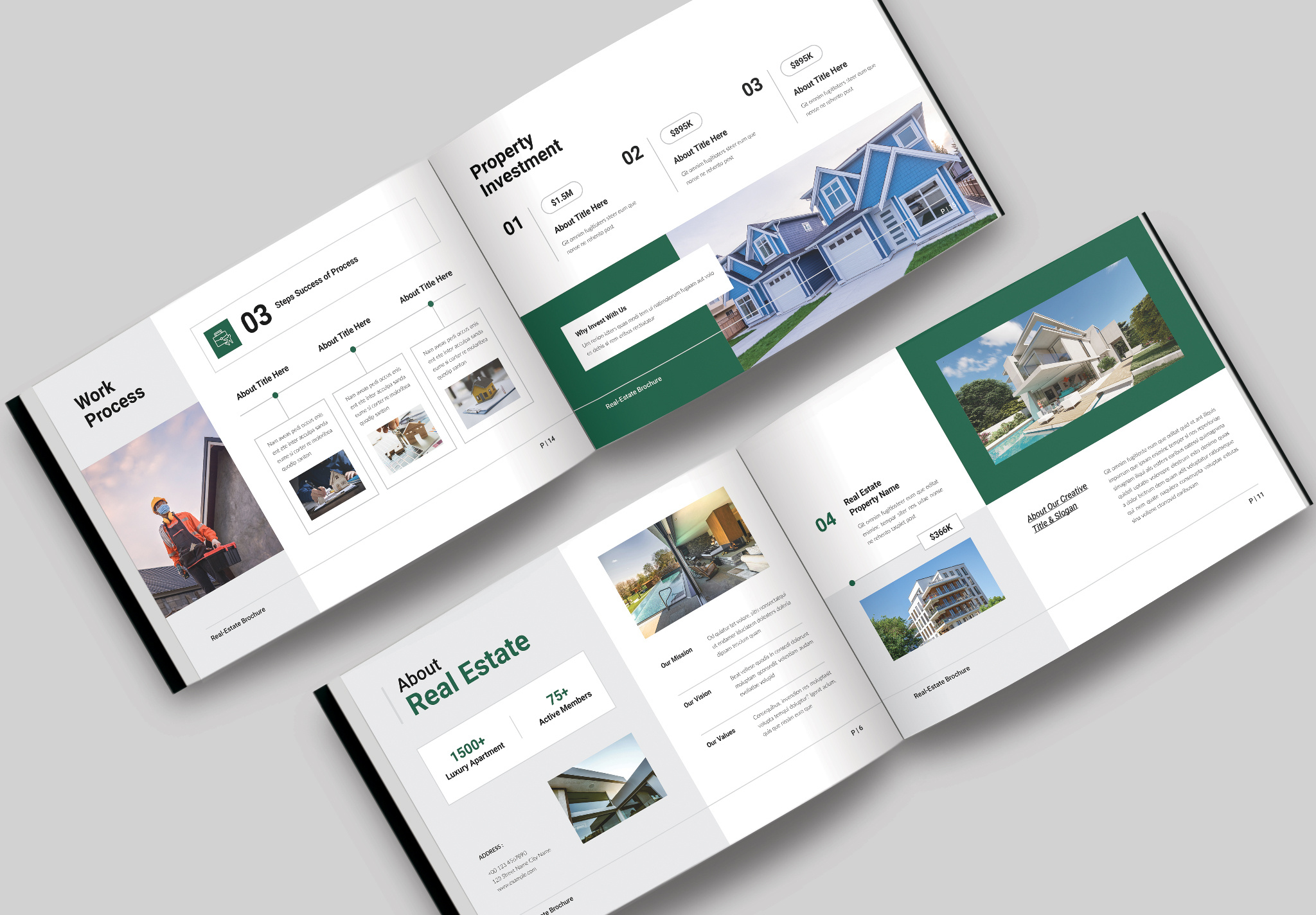 Real Estate Brochure Template Landscape by Visual Vorteex on Dribbble