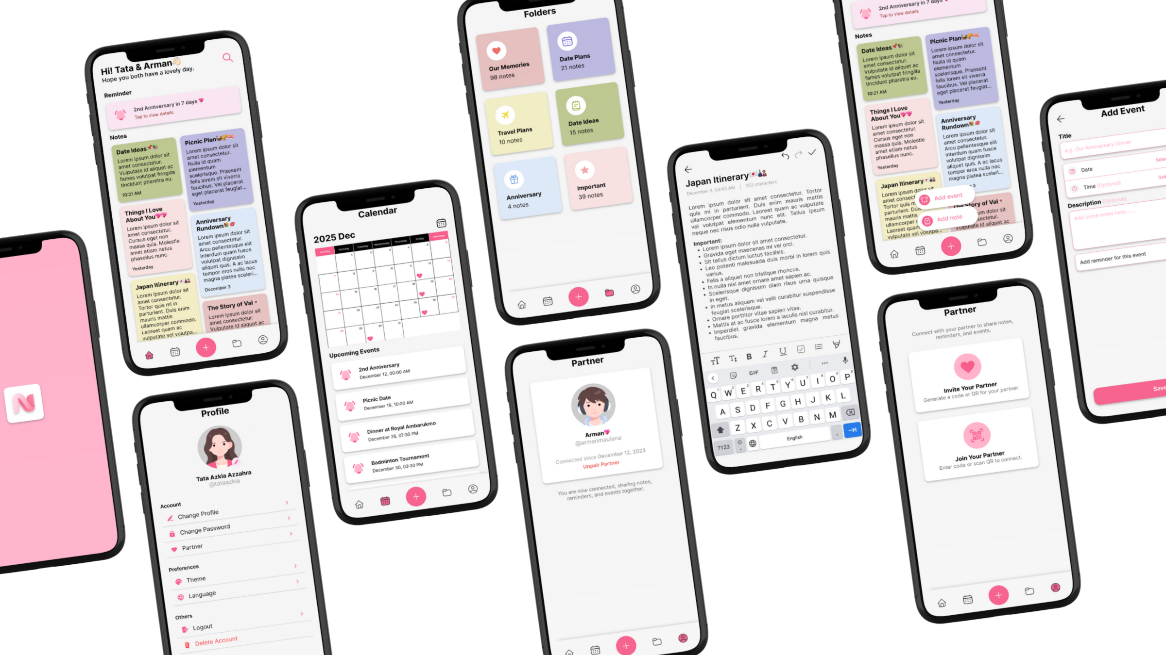 Notery — A Shared Notes App for Couples by Tata Azkia Azzahra on Dribbble