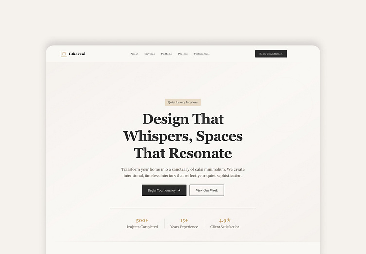 Ethereal — Minimal Interior Design Website UI by Amdadul islam manik on ...