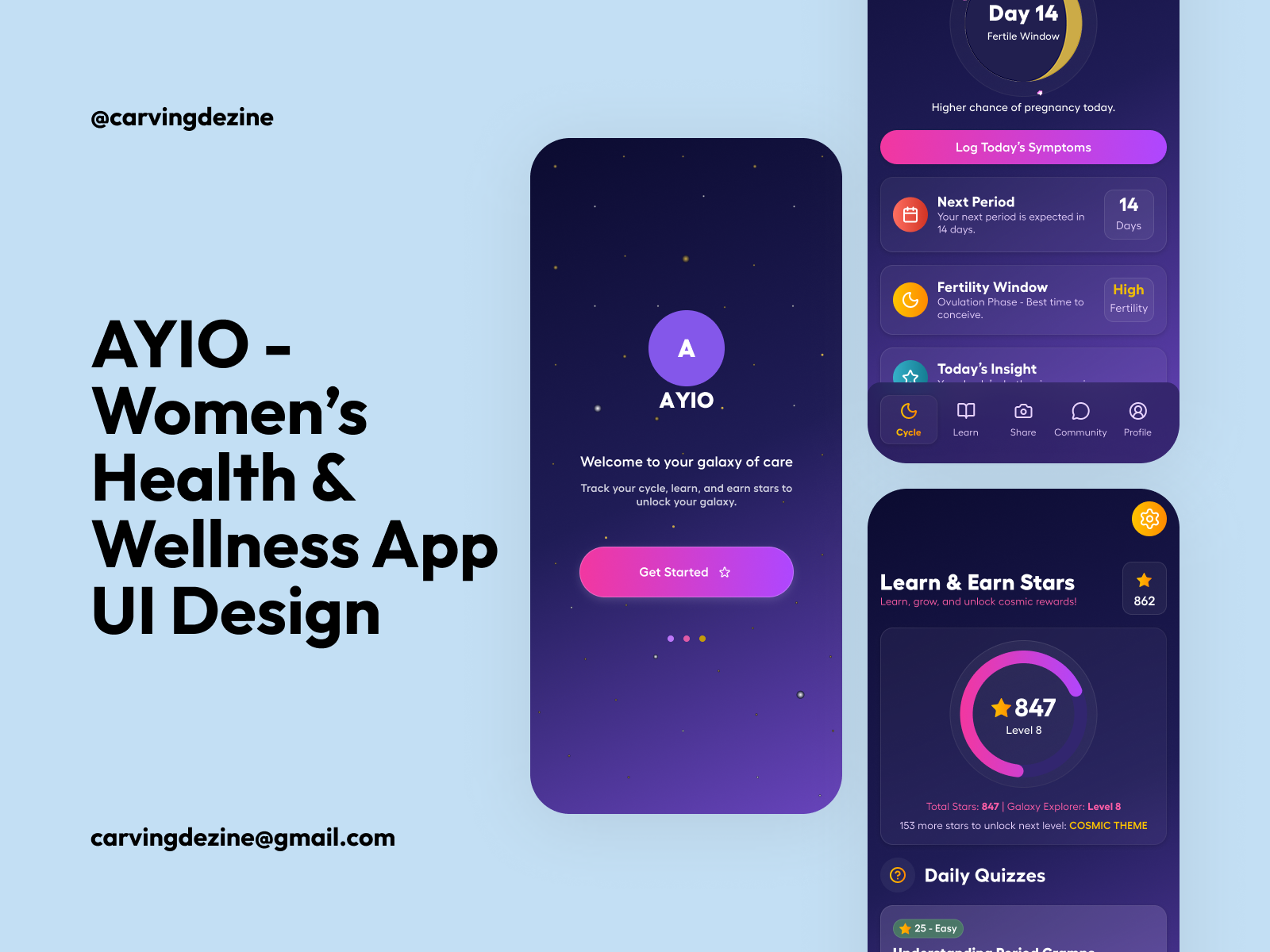AYIO - Women’s Health & Wellness App UI Design Preview by Carving ...