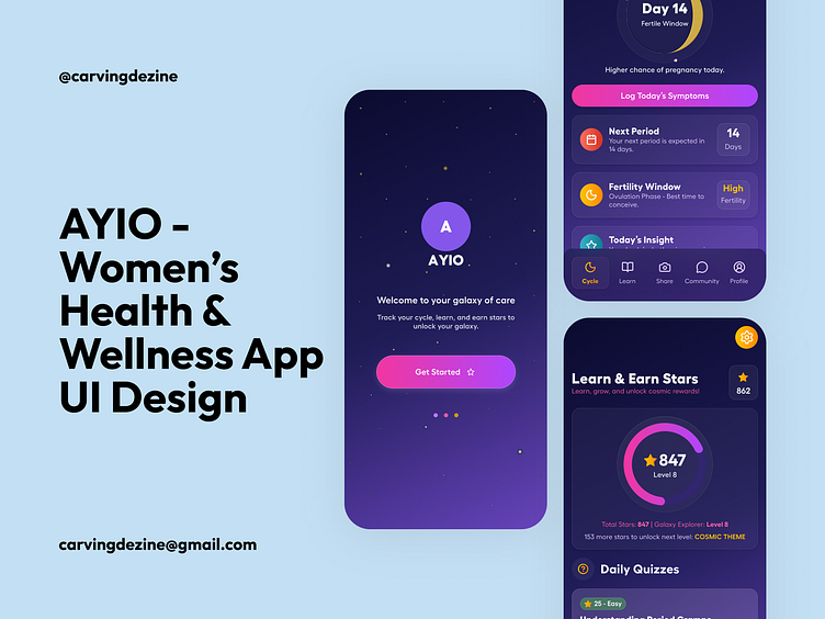 AYIO - Women’s Health & Wellness App UI Design Preview by Carving ...