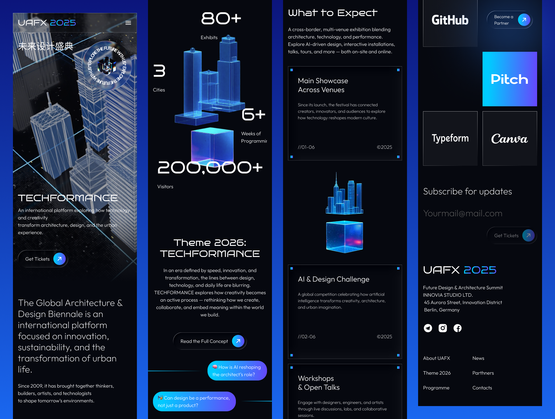 UAFX – Futuristic Conference Landing Page Template by Yuliia S. on Dribbble