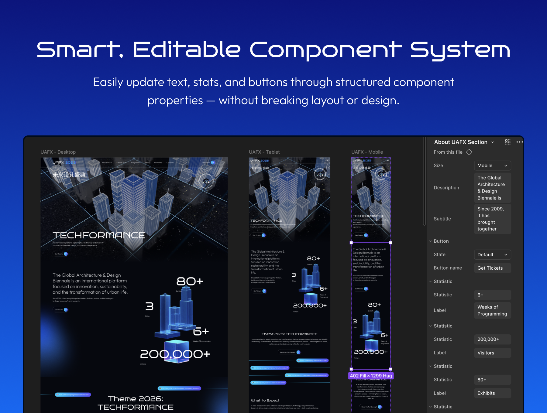UAFX – Futuristic Conference Landing Page Template by Yuliia S. on Dribbble