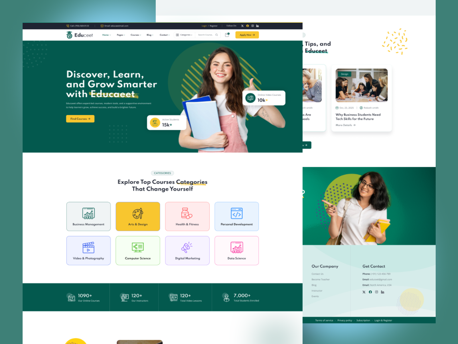 Educeet – Modern eLearning Website Design Templates by Ordain IT on ...