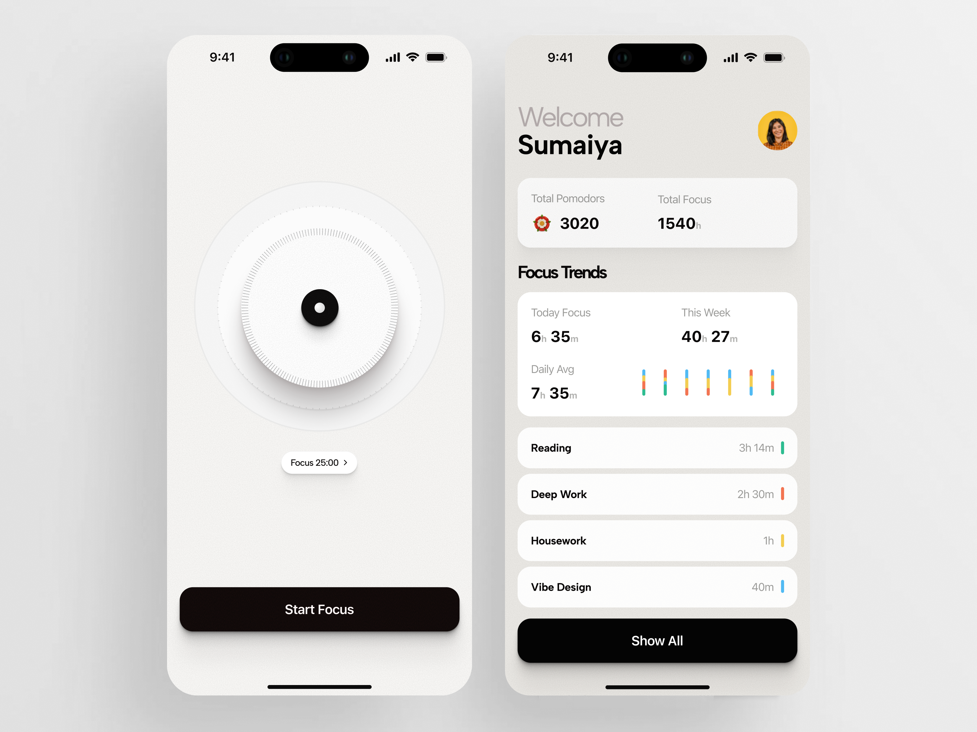 Focus Details Screen Pomodoro App Design by Masudur Rahman on Dribbble