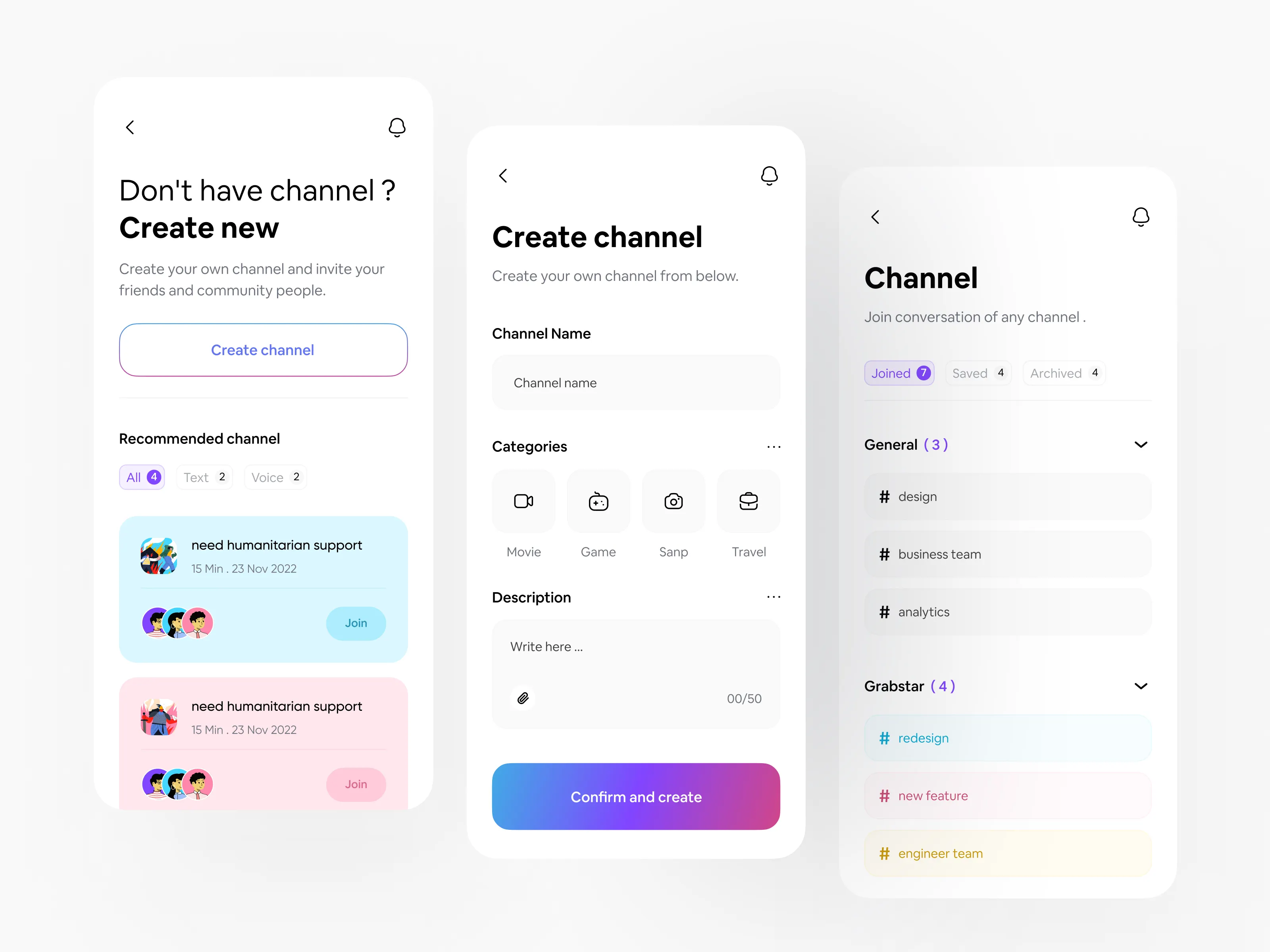 Social App UI Design Channel Creation & Management by Ofspace UX/UI on ...