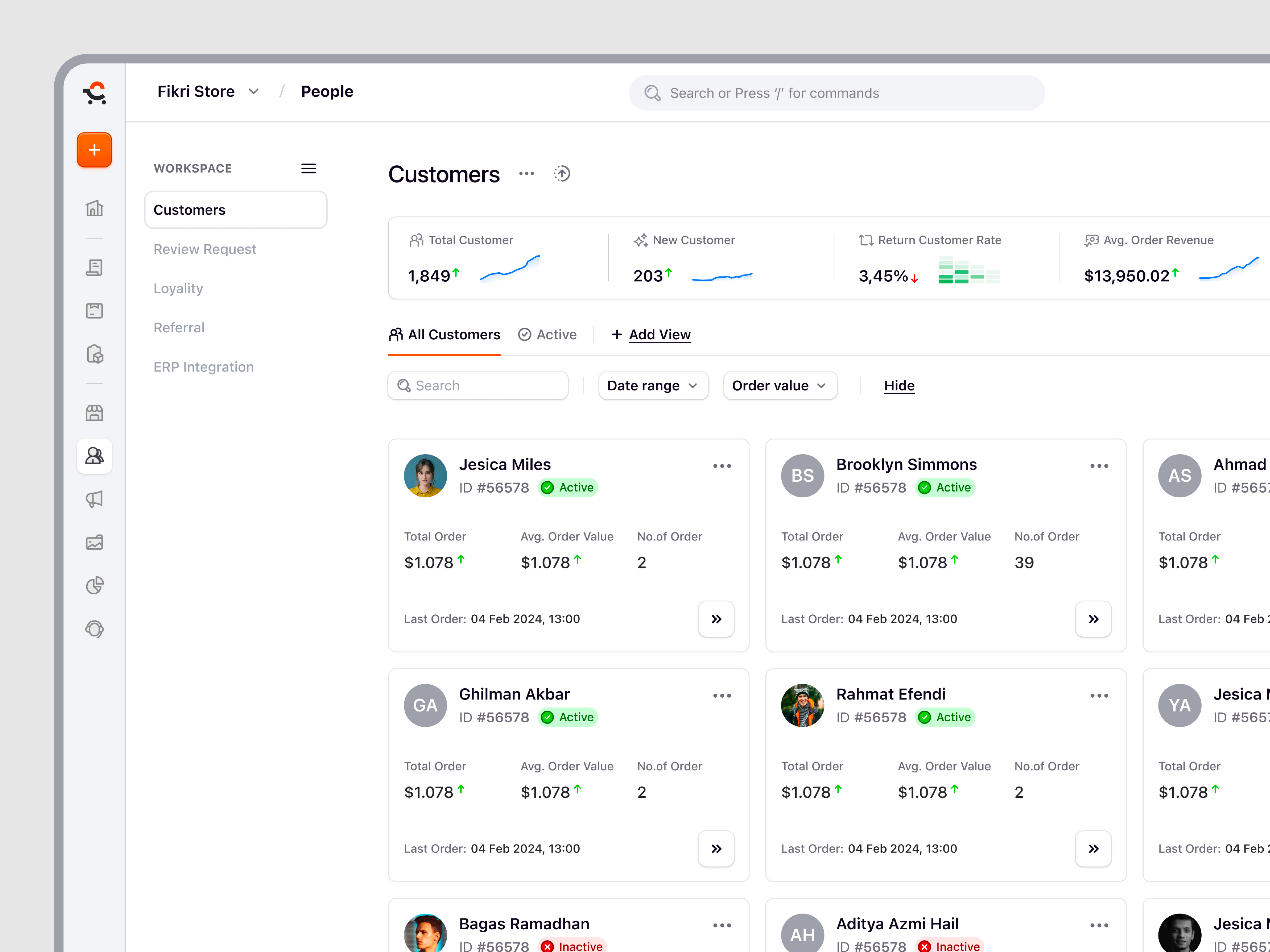 Ecomiq – Dashboard Customers for SaaS Ecommerce by Bagus Fikri for ...
