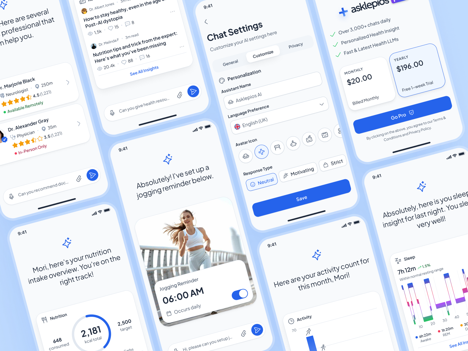asklepios v3: AI Health & Wellness App - Health Metric UI Card by ...