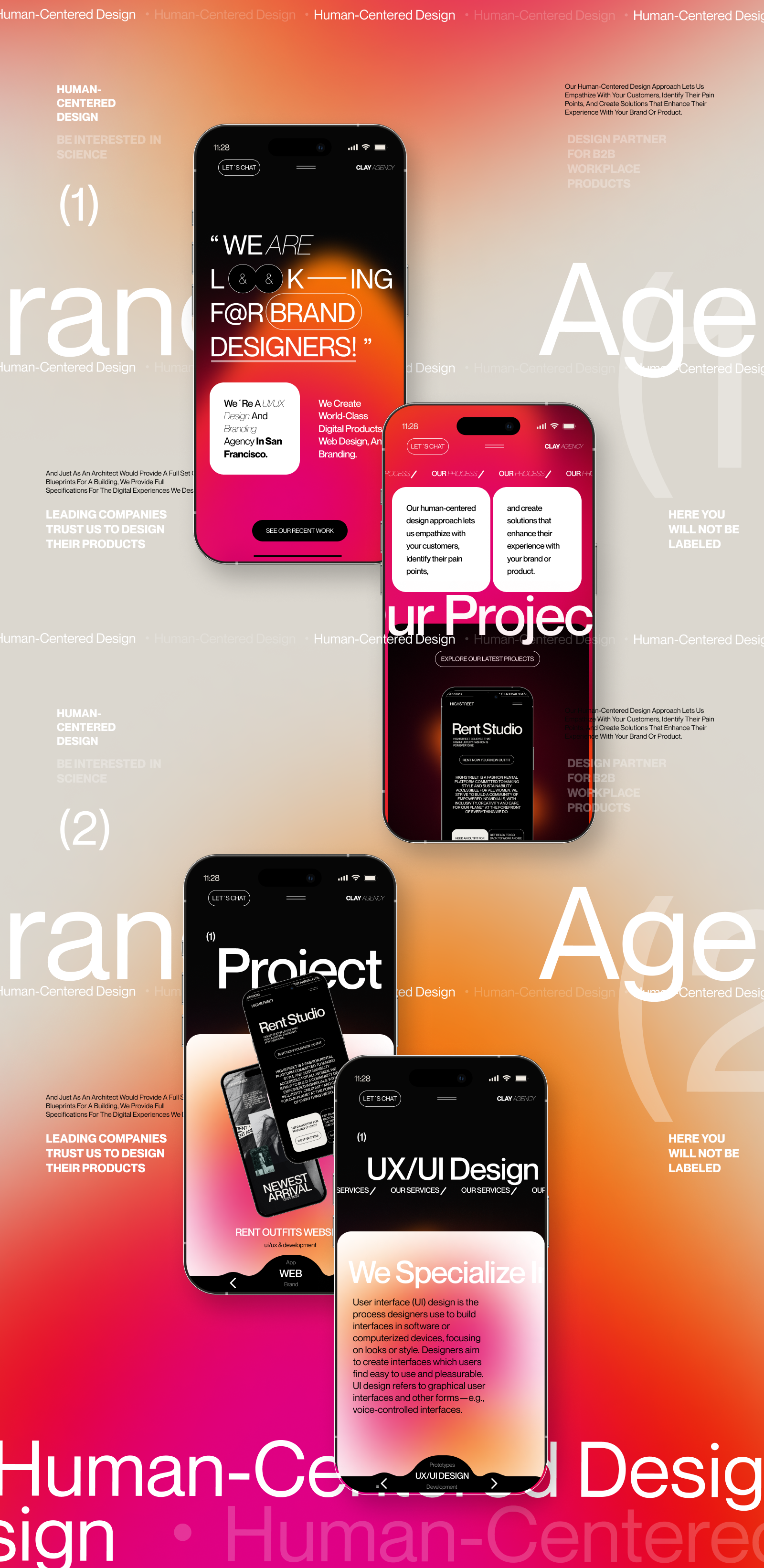 Ui mobile version design for Brand agency by Darina Yefymova on Dribbble