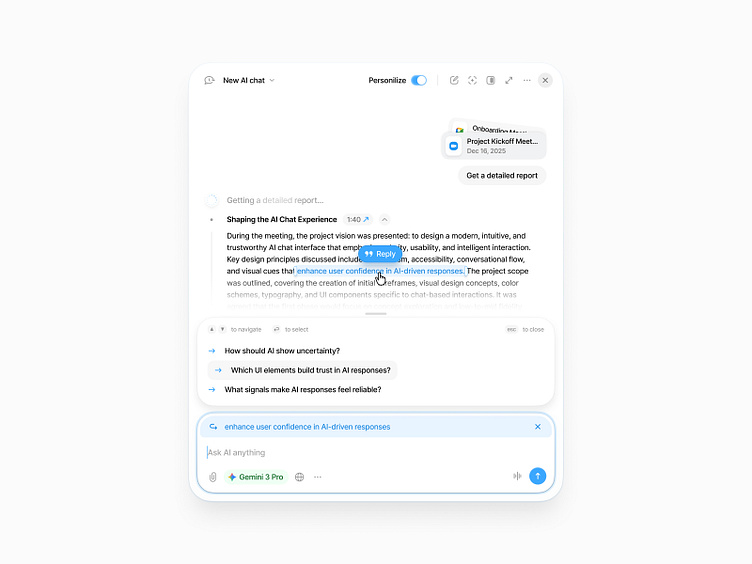 AI Chat Interface by Golo on Dribbble